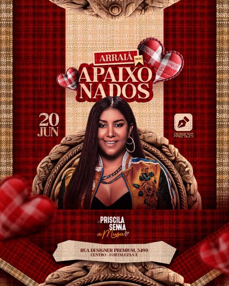 PSD ARRAIÁ DOS APAIXONADOS - FESTA JUNINA - Plataforma Designer Premium Destaques