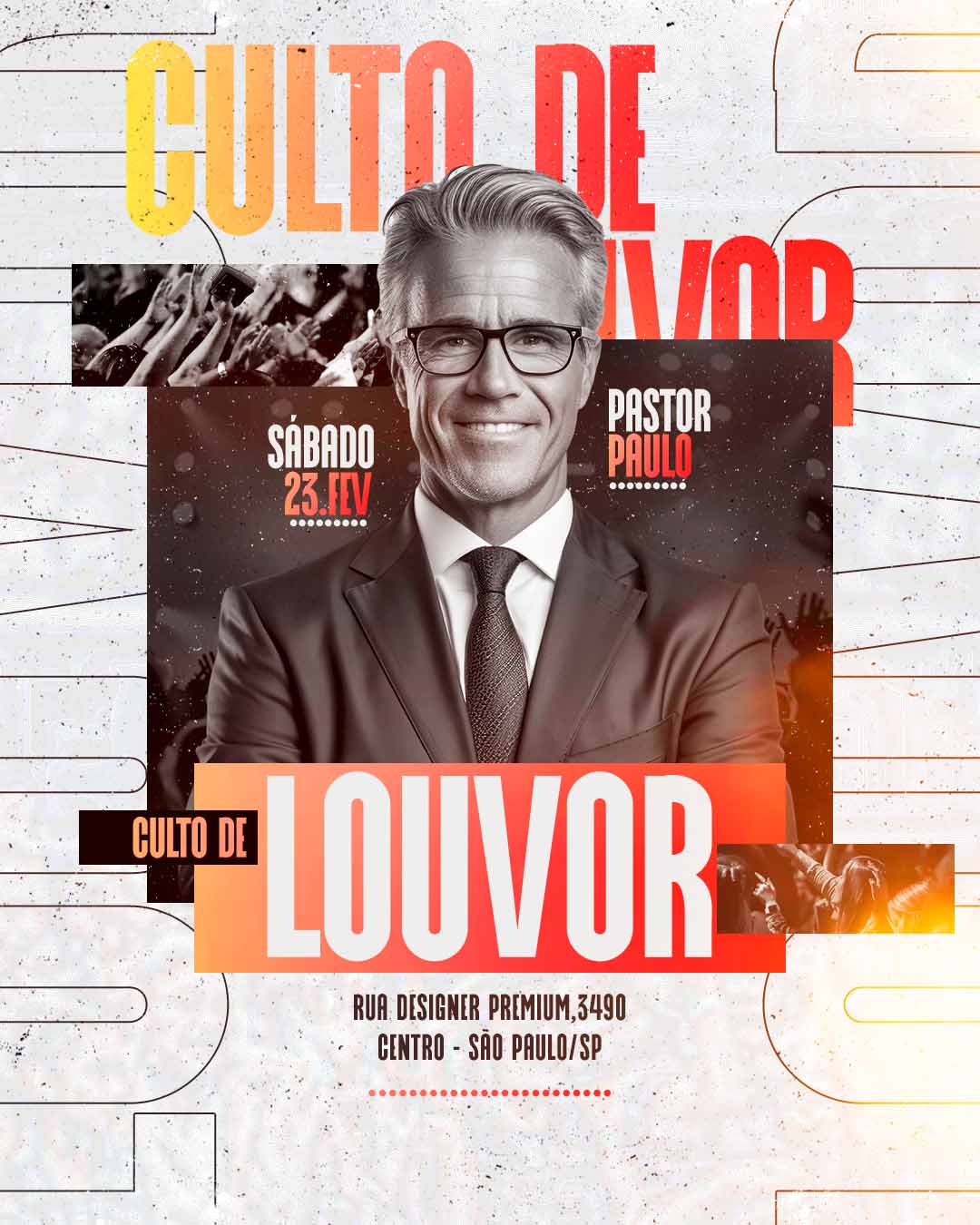 PSD GOSPEL - CULTO DE LOUVOR - Plataforma Designer Premium