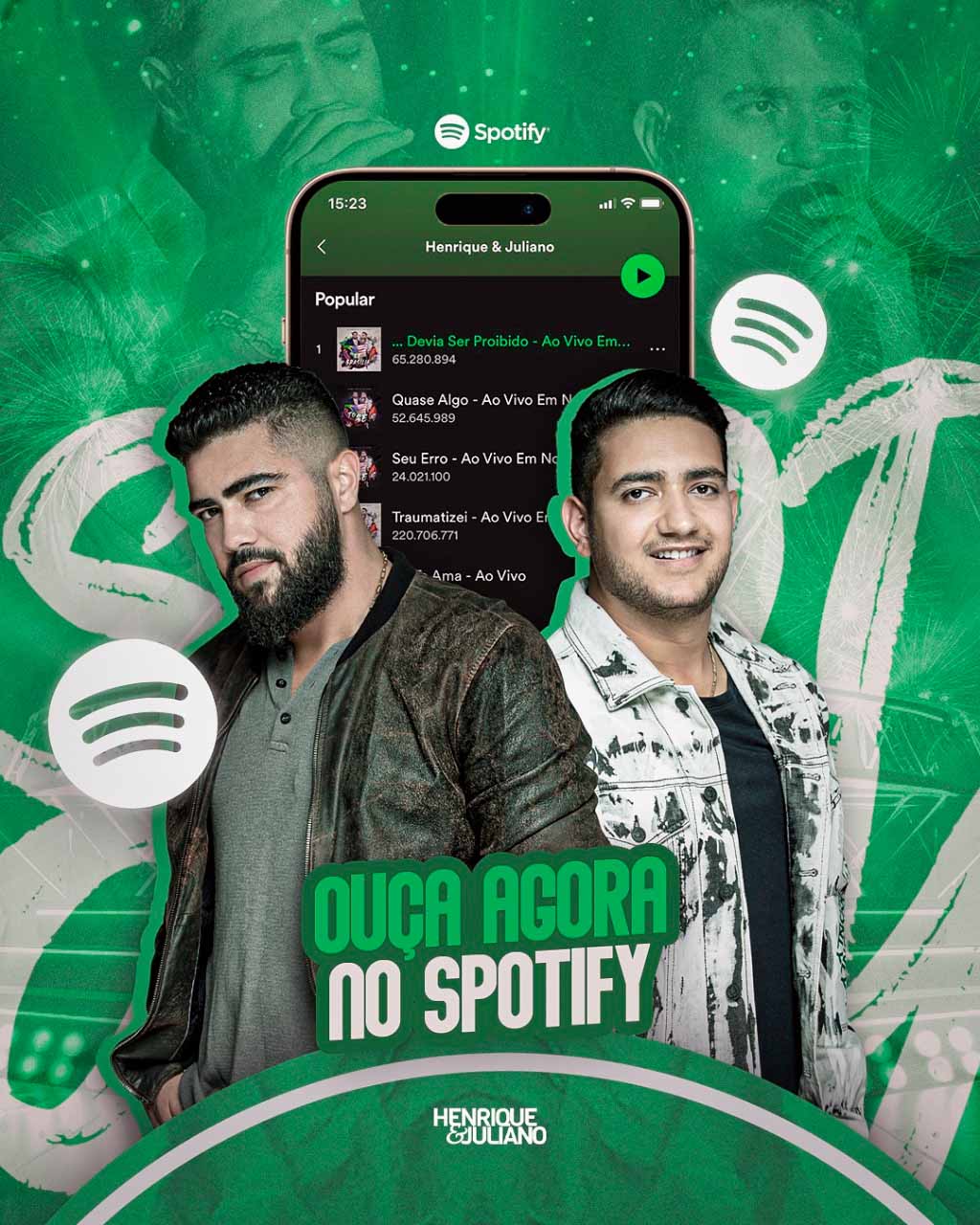 PSD SPOTIFY - OUÇA AGORA - Plataforma Designer Premium