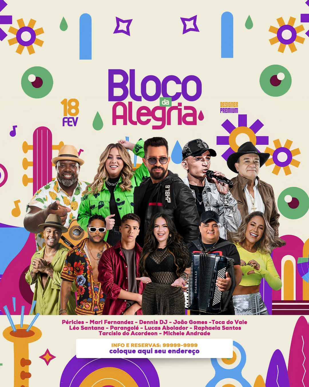 PSD BLOCO DA ALEGRIA - CARNAVAL - Plataforma Designer Premium