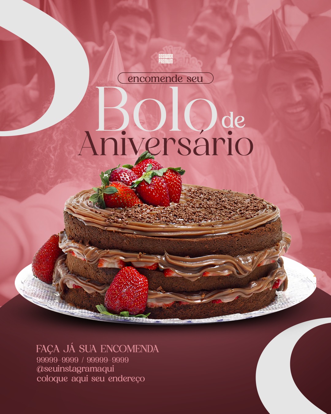 PSD BOLO DE ANIVERSÁRIO - Plataforma Designer Premium